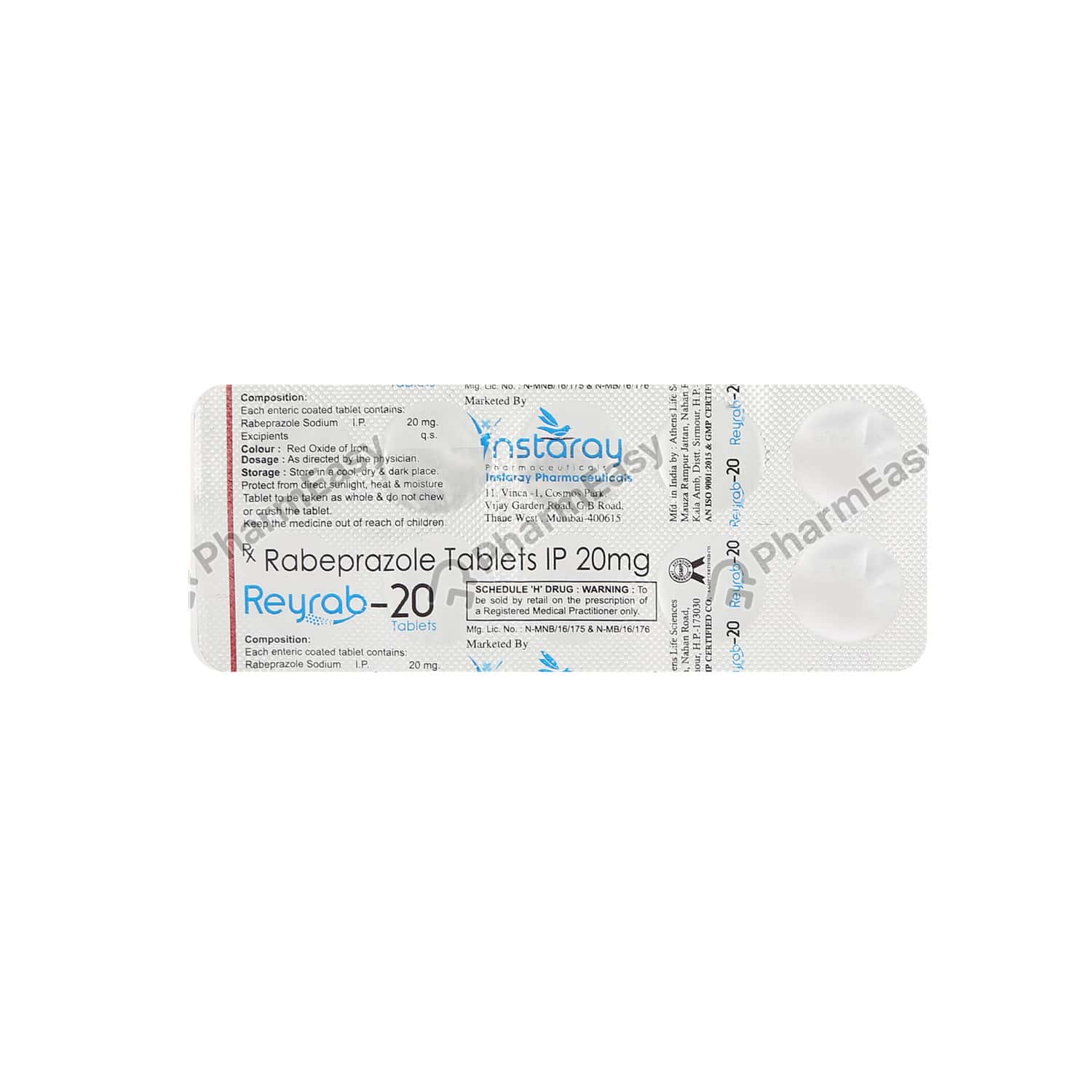 Reyrab 20 MG Tablet (10) - Uses, Side Effects, Dosage, Composition ...