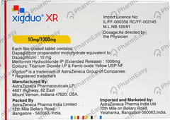 Xigduo Xr 10mg/1000mg Strip Of 7 Tablets: Uses, Side Effects, Price ...