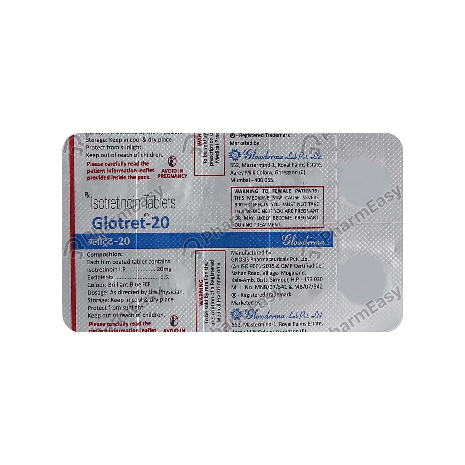 Glotret 20 MG Tablet (10) - Uses, Side Effects, Dosage, Composition ...