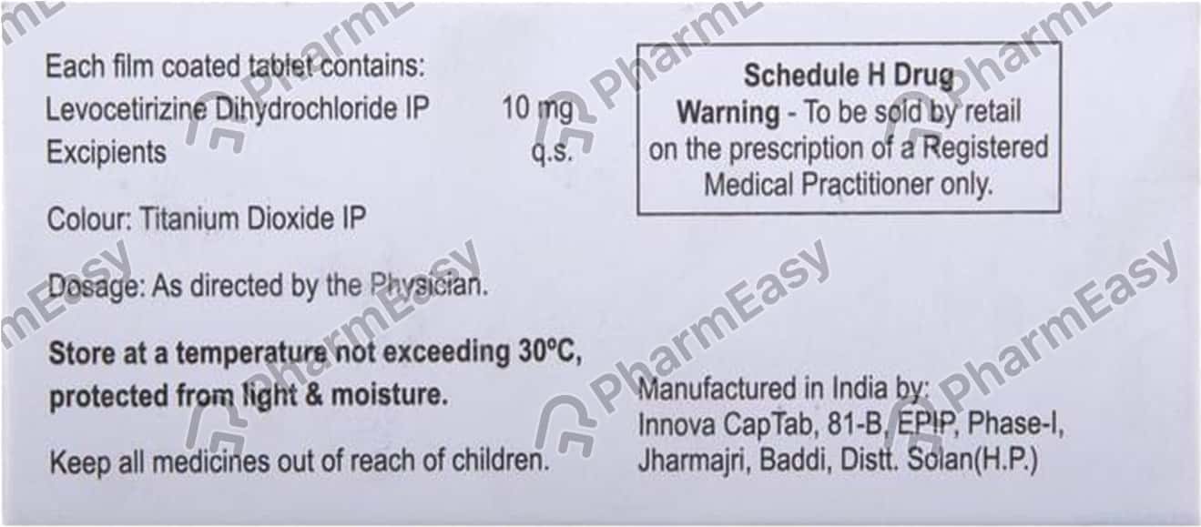 L Cetron 10 MG Tablet (10): Uses, Side Effects, Price & Dosage | PharmEasy