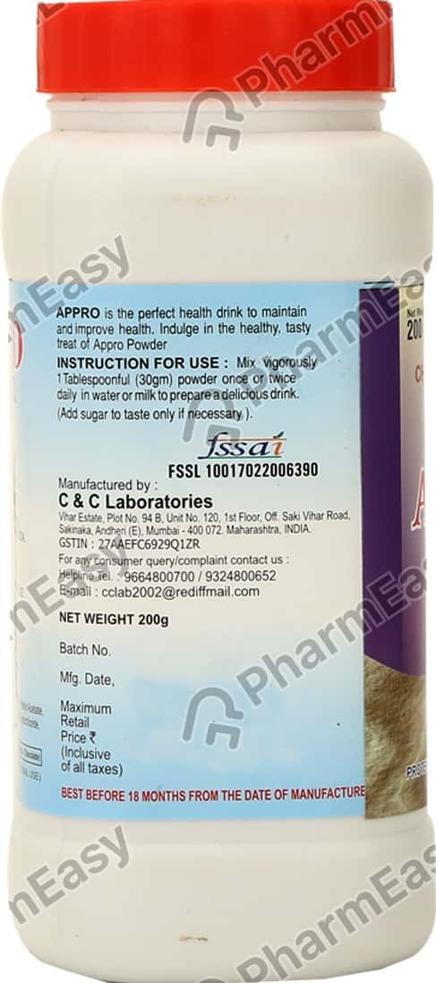 Buy Appro Choco Flavour Powder 200gm Online at Flat 15% OFF | PharmEasy