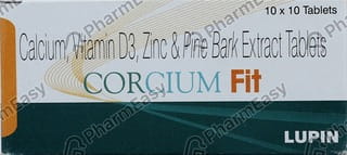 Corcium Fit Strip Of 10 Tablets: Uses, Side Effects, Price & Dosage ...