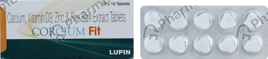 Corcium Fit Strip Of 10 Tablets: Uses, Side Effects, Price & Dosage ...