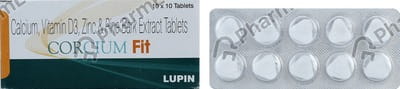 Corcium Fit Strip Of 10 Tablets: Uses, Side Effects, Price & Dosage ...