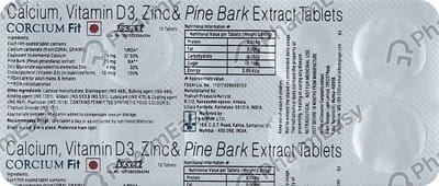 Corcium Fit Strip Of 10 Tablets: Uses, Side Effects, Price & Dosage ...