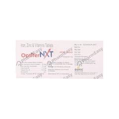 Optifer Nxt Tab 10'S - Uses, Side Effects, Dosage, Composition & Price ...