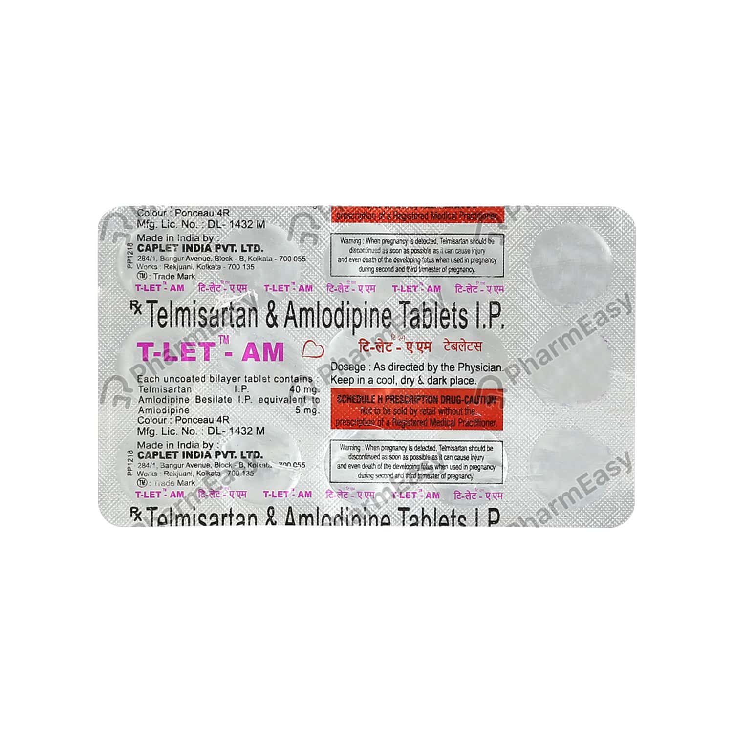 Buy T Let Am Strip Of 15 Tablets Online at Flat 18% OFF* | PharmEasy