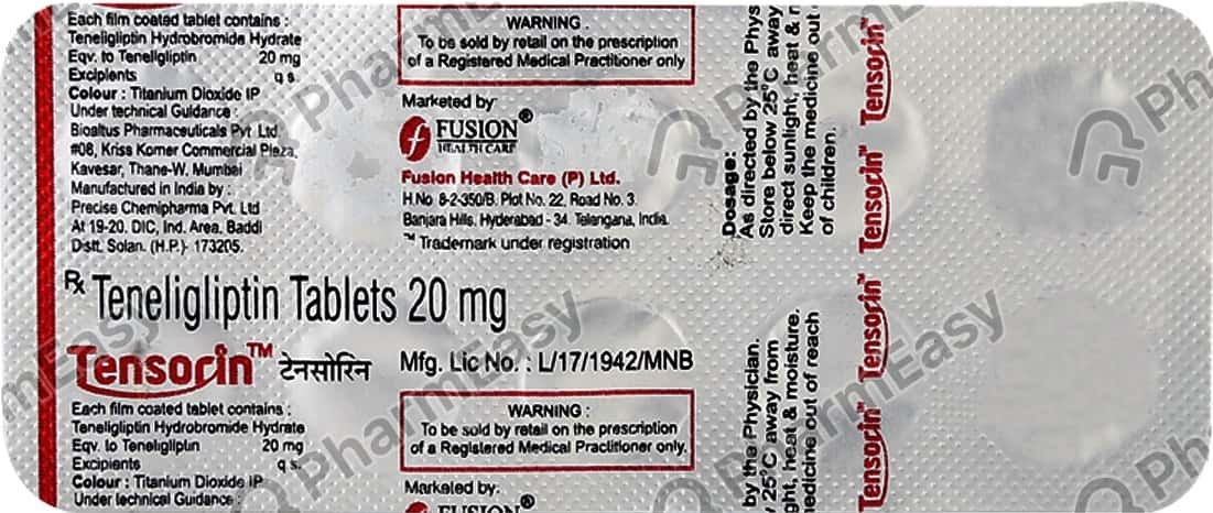 Tensorin 20 MG Tablet (10): Uses, Side Effects, Price & Dosage | PharmEasy