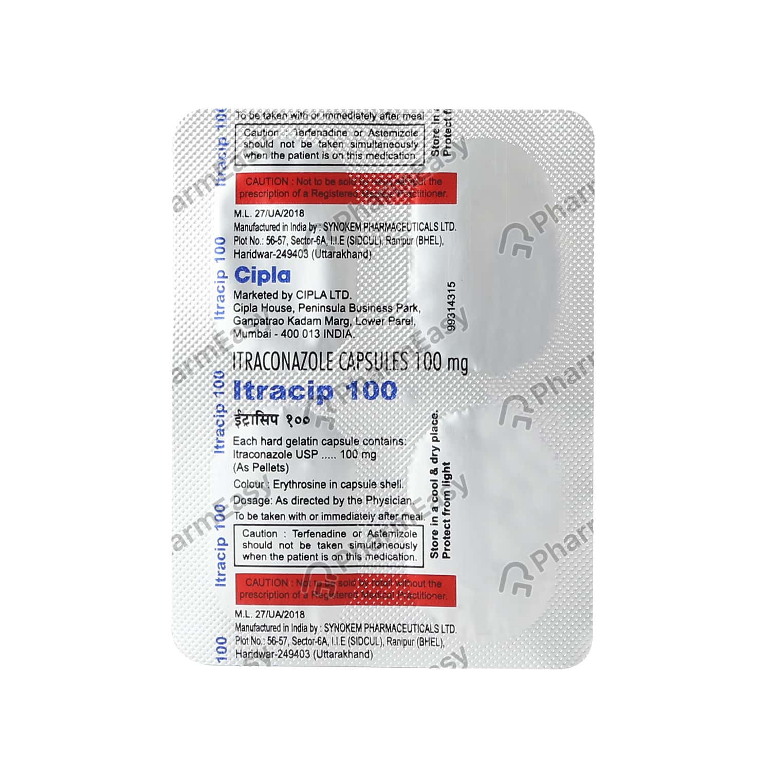 Itracip 100 MG Capsule (4) - Uses, Side Effects, Dosage, Composition ...