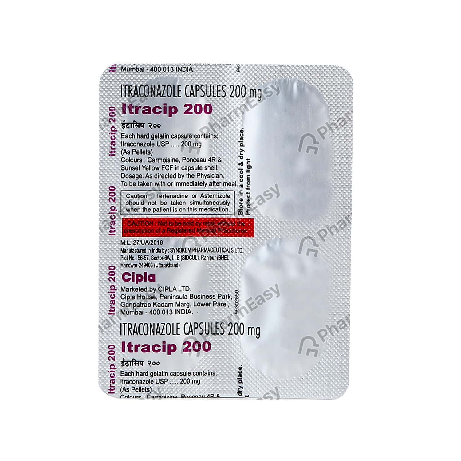Itracip 200 MG Capsule (4) - Uses, Side Effects, Dosage, Composition & Price | PharmEasy