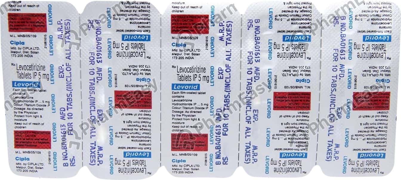 Levorid 5 MG Tablet (10): Uses, Side Effects, Price & Dosage | PharmEasy
