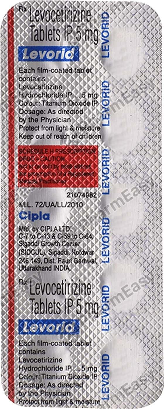 Levorid 5 MG Tablet (10): Uses, Side Effects, Price, Dosage ...