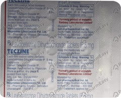 Teczine 5 MG Tablet (30): Uses, Side Effects, Price & Dosage | PharmEasy