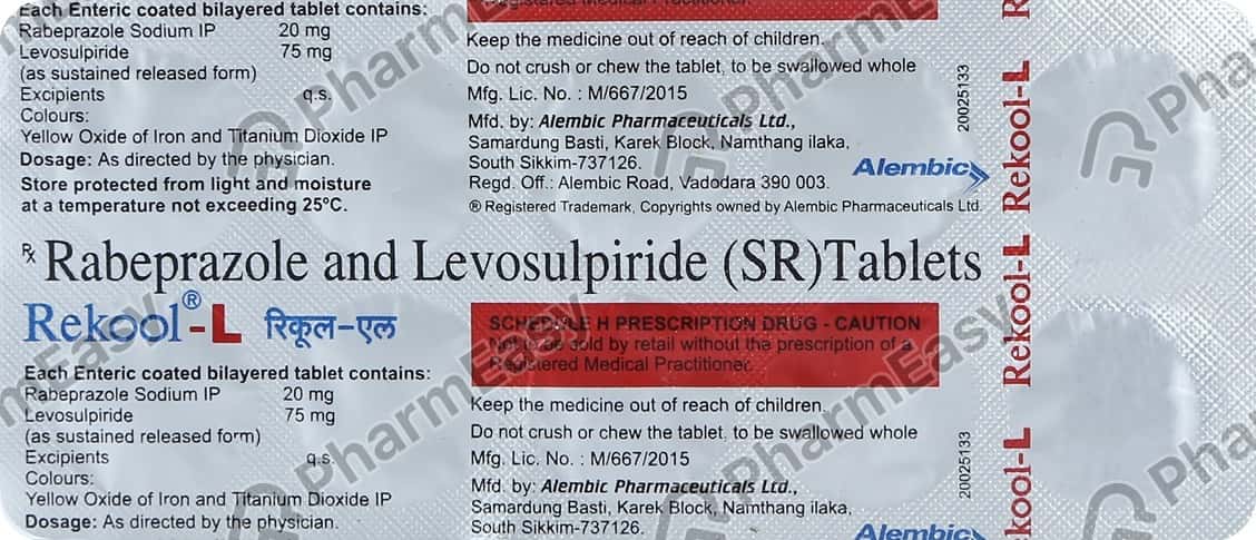 Rekool L 75/20 Mg Strip Of 10 Tablets: Uses, Side Effects, Price ...