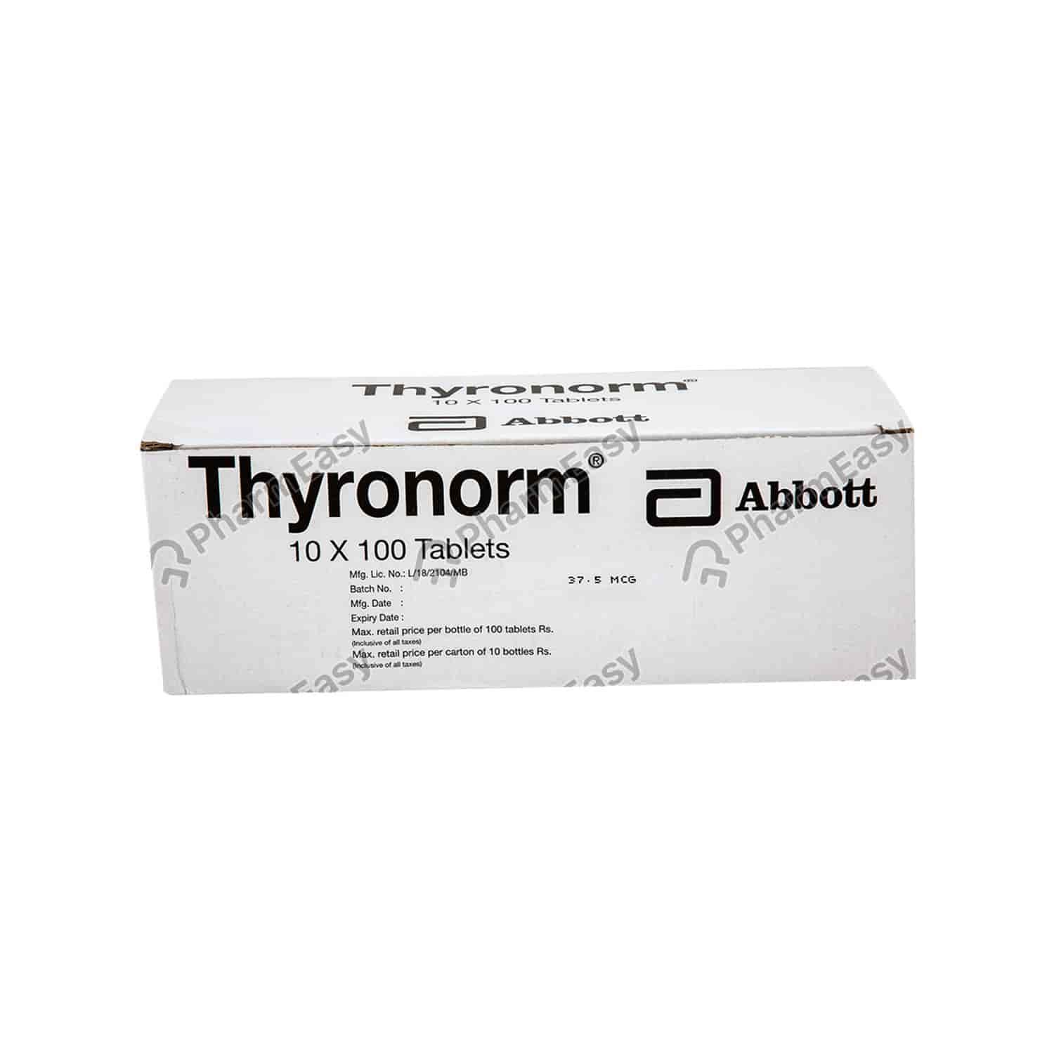 Buy Thyronorm 37.5mcg Tablet 100'S Online at Flat 18% OFF* | PharmEasy