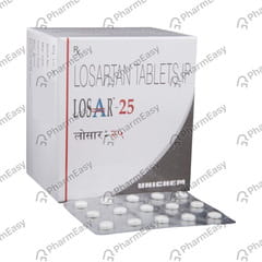 Losar 25 MG Tablet (10): Uses, Side Effects, Price & Dosage | PharmEasy