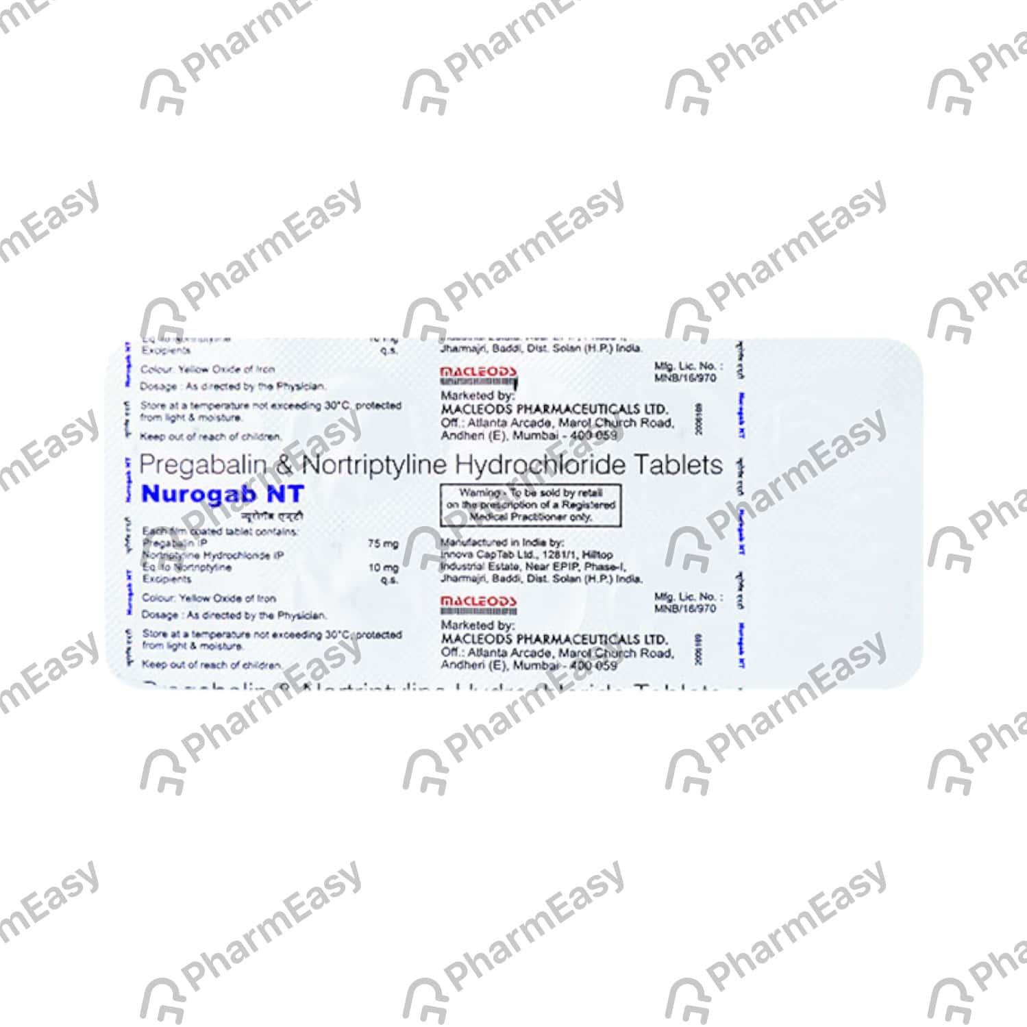 Neurogab Nt 75/10mg Strip Of 10 Tablets: Uses, Side Effects, Price ...