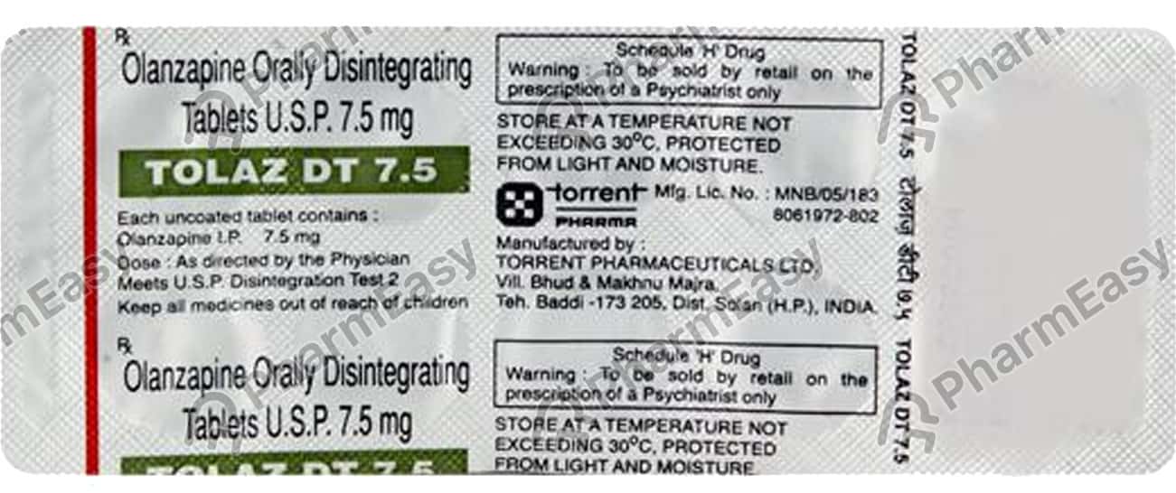 Tolaz Dt 7.5 MG Tablet (10): Uses, Side Effects, Price & Dosage | PharmEasy