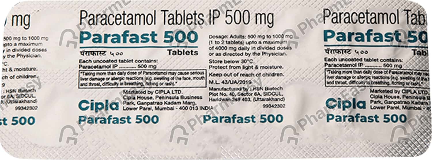 Parafast 500 MG Tablet (10): Uses, Side Effects, Price & Dosage | PharmEasy