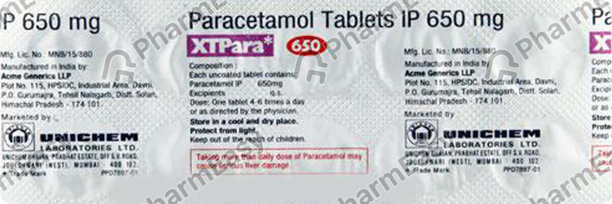 Xtpara 650 MG Tablet (10): Uses, Side Effects, Price & Dosage | PharmEasy