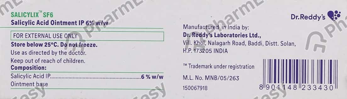 Salicylix Sf 6 %W/W Cream (50): Uses, Side Effects, Price & Dosage ...