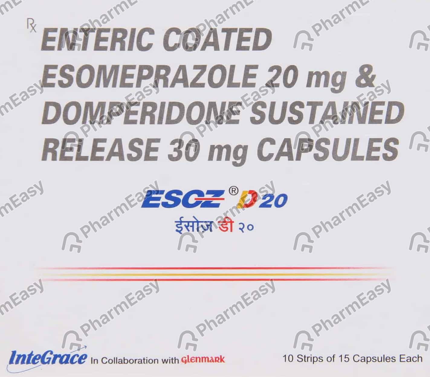 Esoz D 20mg Strip Of 15 Capsules: Uses, Side Effects, Price & Dosage ...