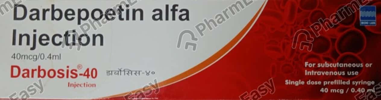 Darbosis 40 MCG Injection (0.4): Uses, Side Effects, Price & Dosage ...