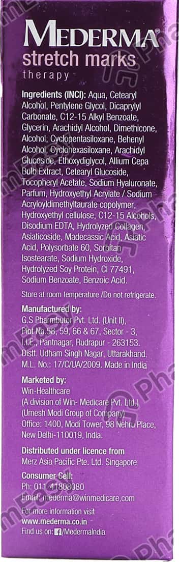 Buy MEDERMA STRETCH MARKS THERAPY TUBE OF 50GM CREAM Online & Get Upto ...