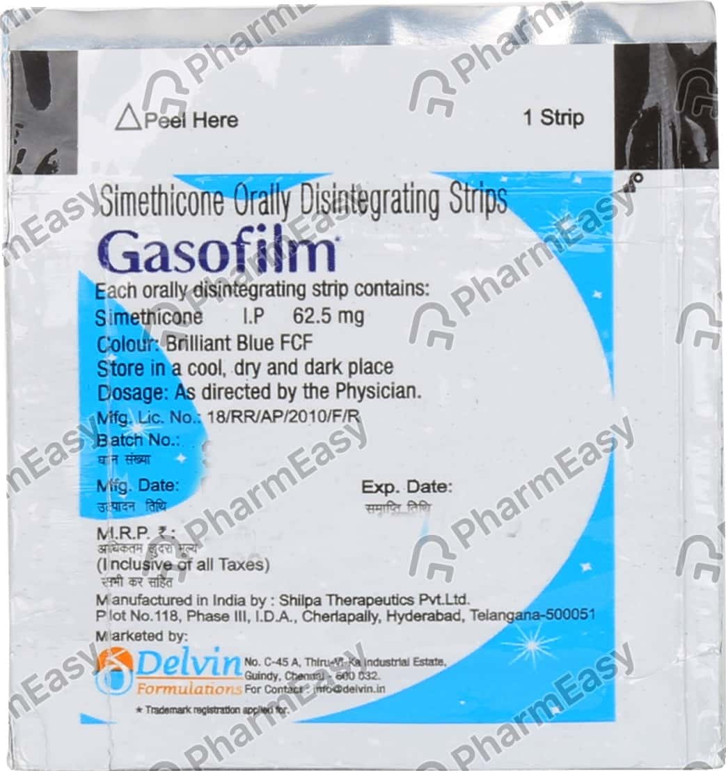 Buy Gasofilm 62.5 MG Orally Disintegrating Strip (1) Online & Save Up ...