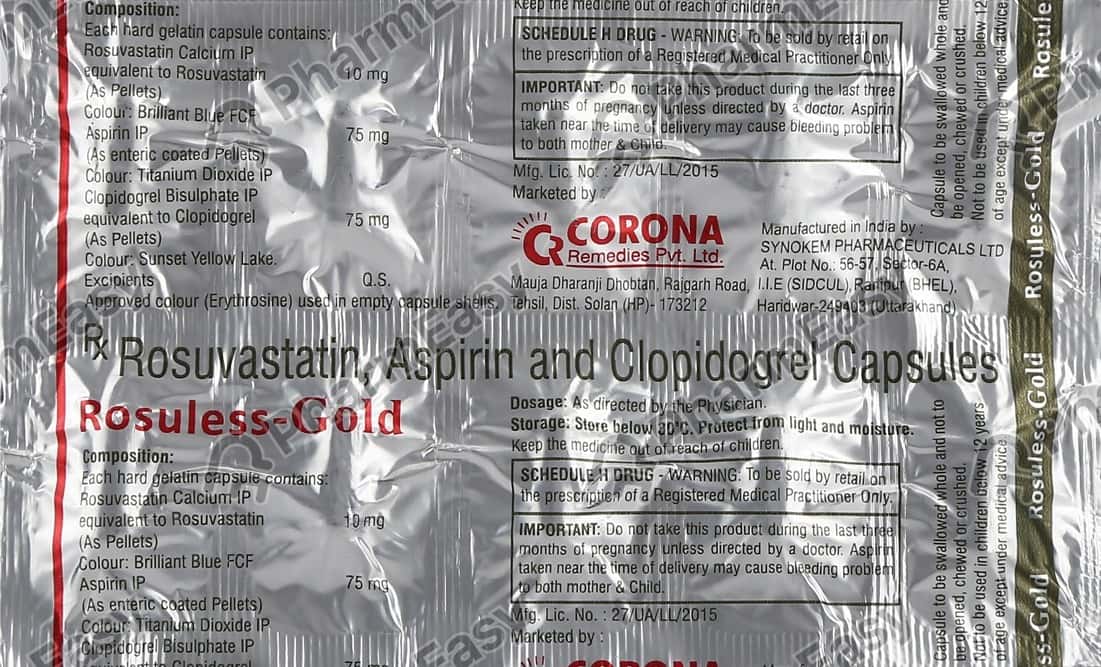 Rosuless Gold 10mg Strip Of 10 Capsules: Uses, Side Effects, Price ...