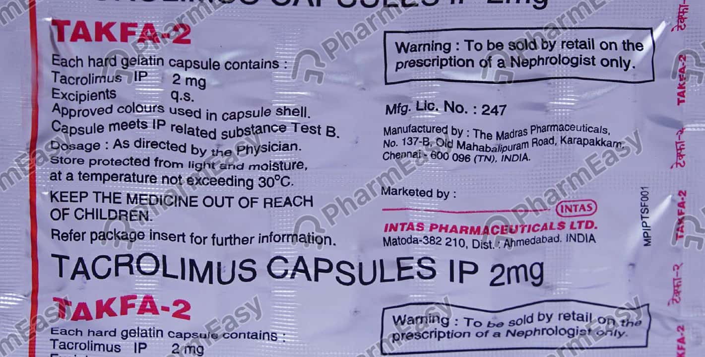 Takfa 2 MG Capsule (10): Uses, Side Effects, Price & Dosage | PharmEasy