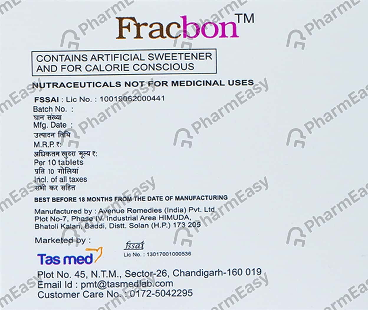 Buy Fracbon Strip Of 10 Tablets Online at Flat 15% OFF | PharmEasy
