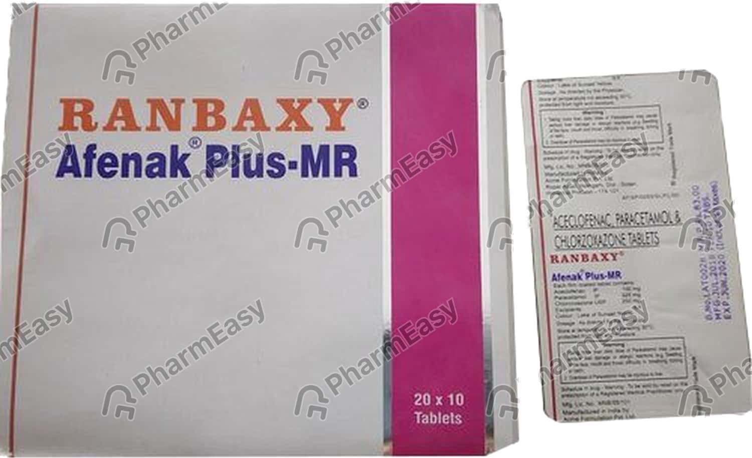 Afenak Plus Mr Strip Of 10 Tablets: Uses, Side Effects, Price & Dosage ...