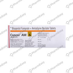 Concor Am 5/5 Mg Tablet 30: Uses, Side Effects, Price & Dosage | PharmEasy