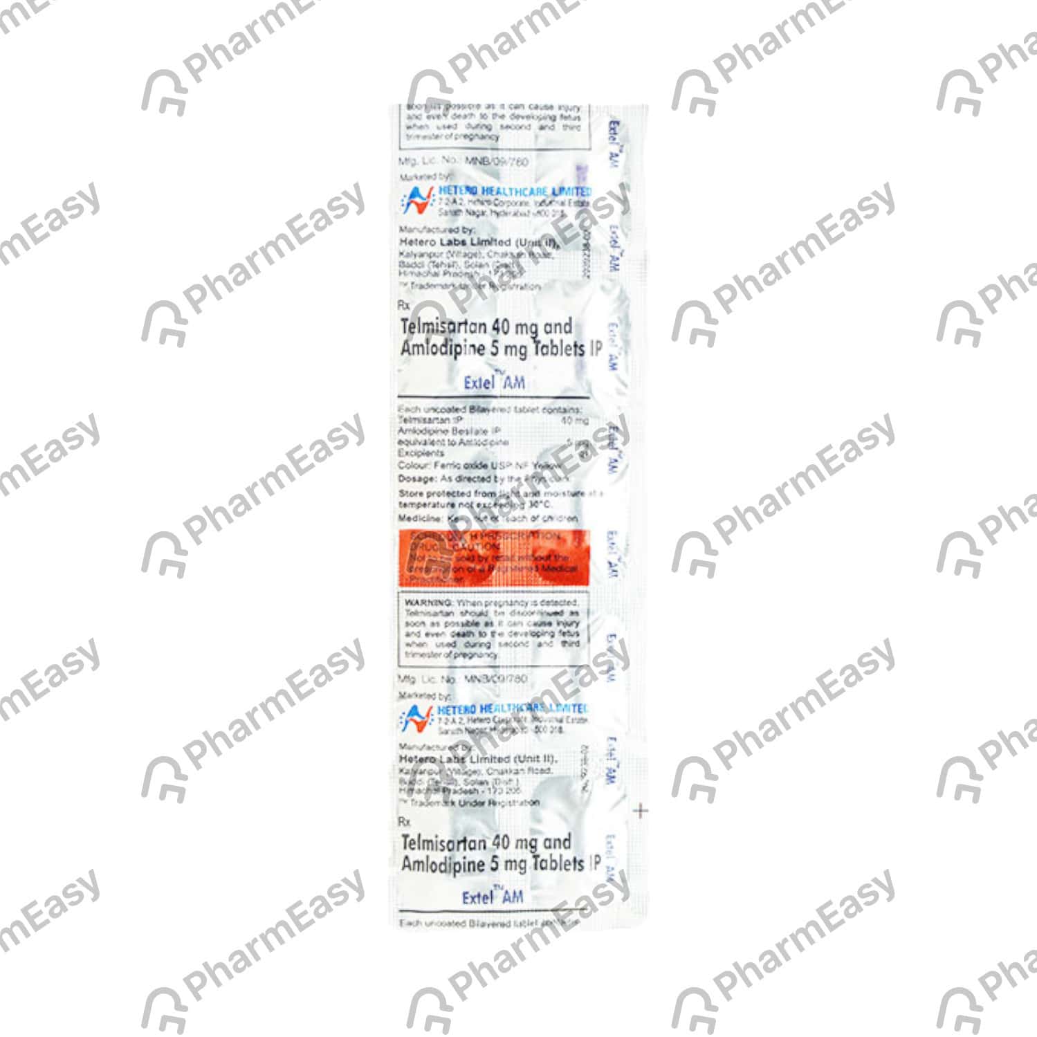 Extel Am 40/5mg Strip Of 10 Tablets: Uses, Side Effects, Price & Dosage ...