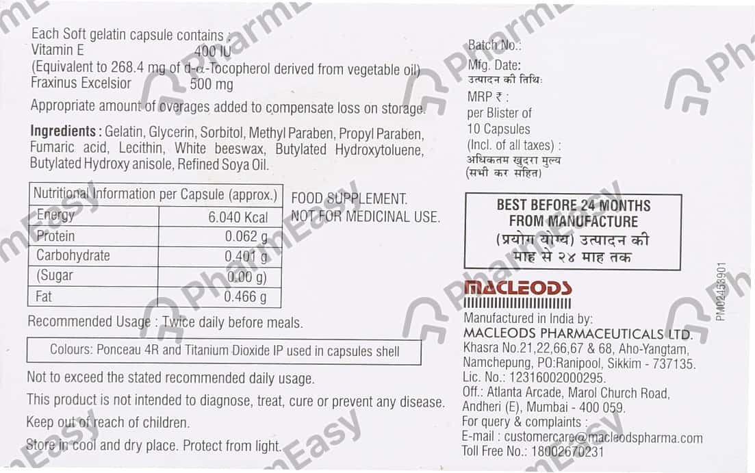 Buy Ensules Plus Strip Of 10 Capsules Online at Flat 15% OFF | PharmEasy