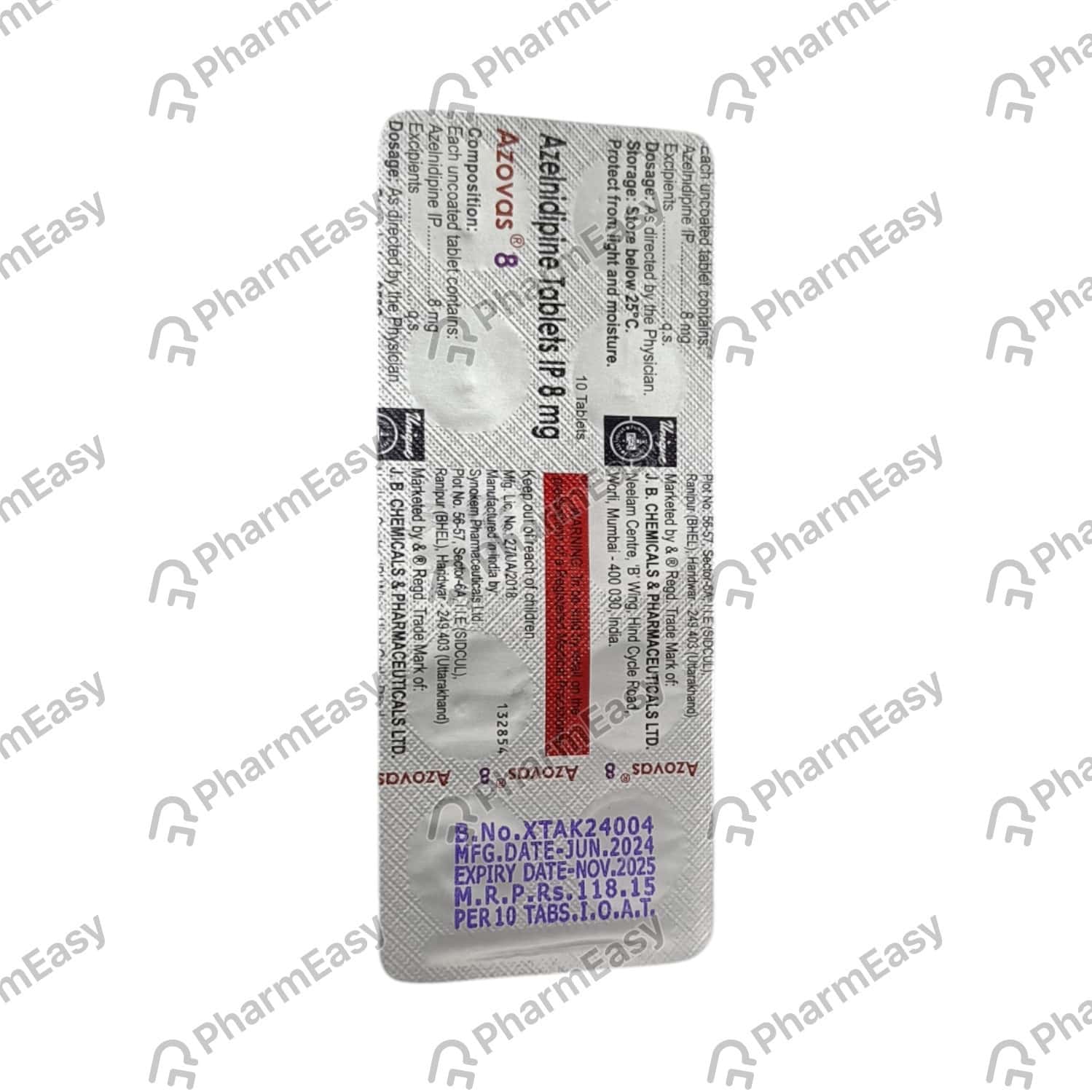 Buy Azovas 8 MG Tablet (10) Online at Flat 15% OFF | PharmEasy