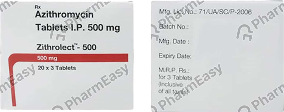 Zithrolect 500 MG Tablet (3): Uses, Side Effects, Price, Dosage ...