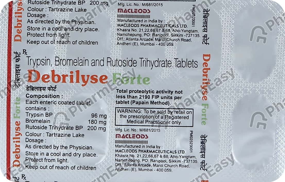 Debrilyse Forte 96/200/180 Mg Strip Of 10 Tablets: Uses, Side Effects ...