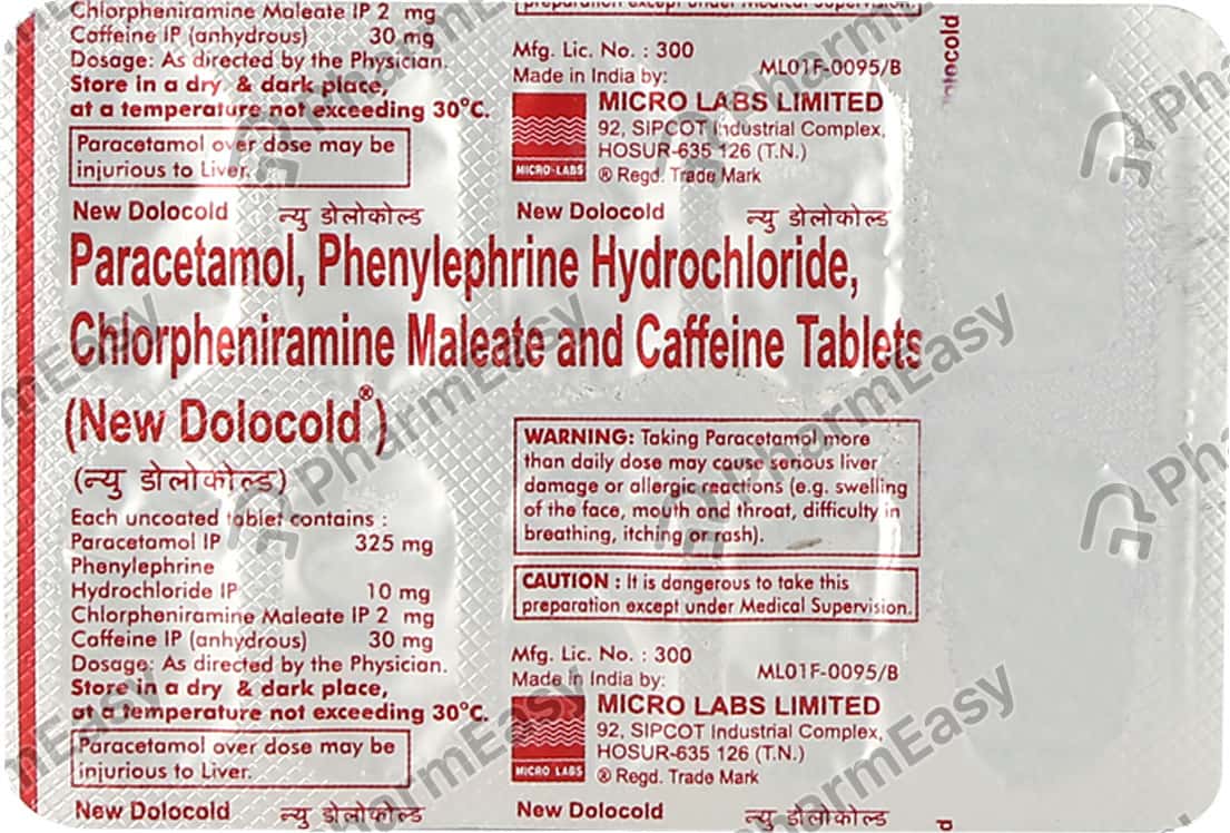 New Dolocold Strip Of 10 Tablets: Uses, Side Effects, Price & Dosage ...