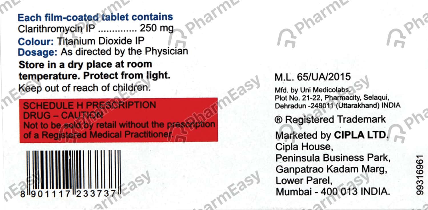 Zoclar 250 MG Tablet (4): Uses, Side Effects, Price & Dosage | PharmEasy