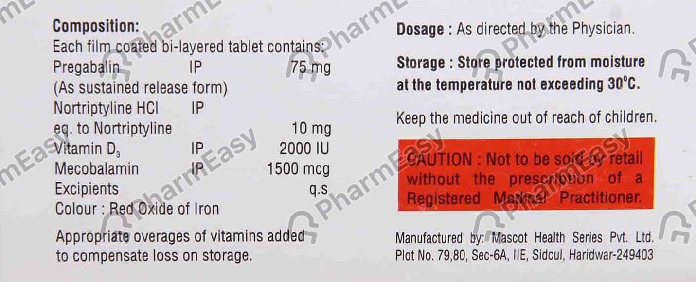 Neurotrat Np 75/10mg/1500mcg/2000iu Strip Of 10 Tablets: Uses, Side ...