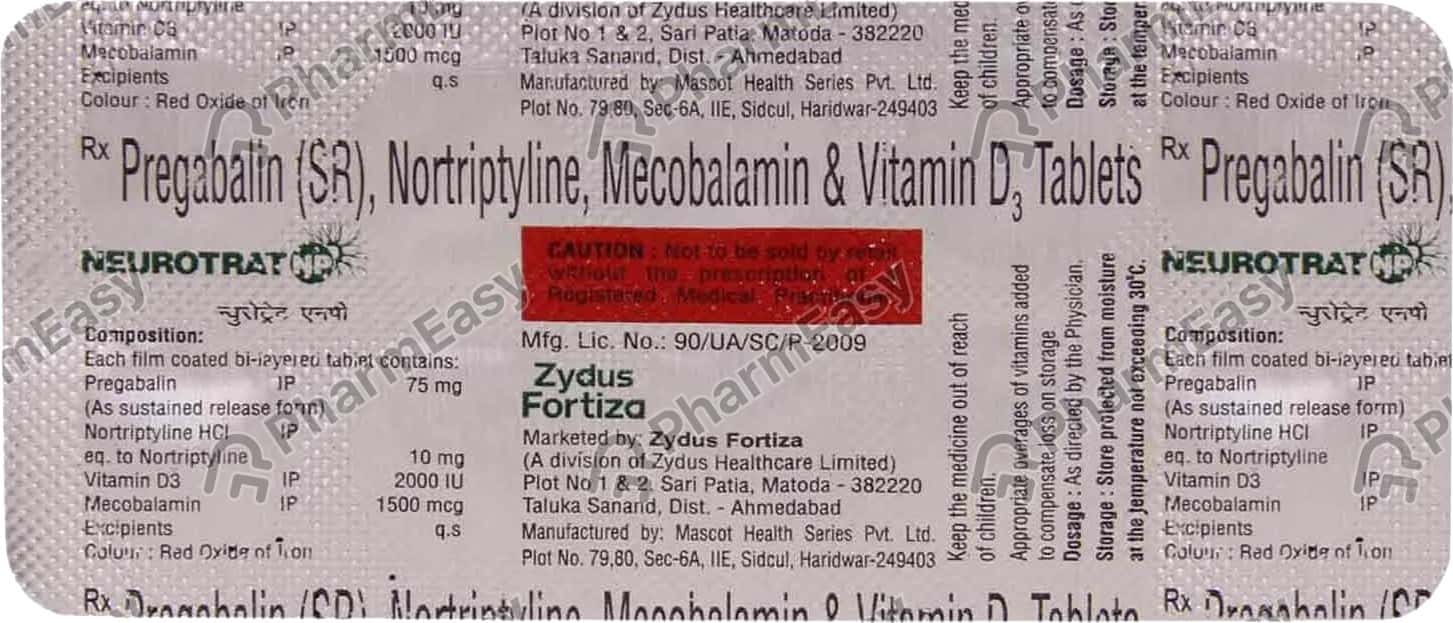 Neurotrat Np 75/10mg/1500mcg/2000iu Strip Of 10 Tablets: Uses, Side ...