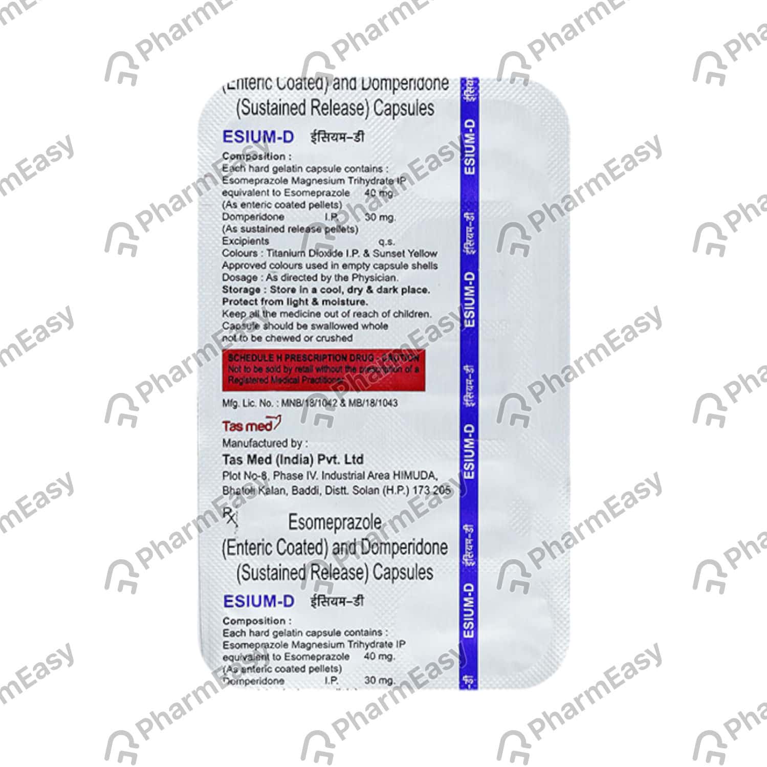 Esium D 30/40mg Strip Of 10 Capsules: Uses, Side Effects, Price ...