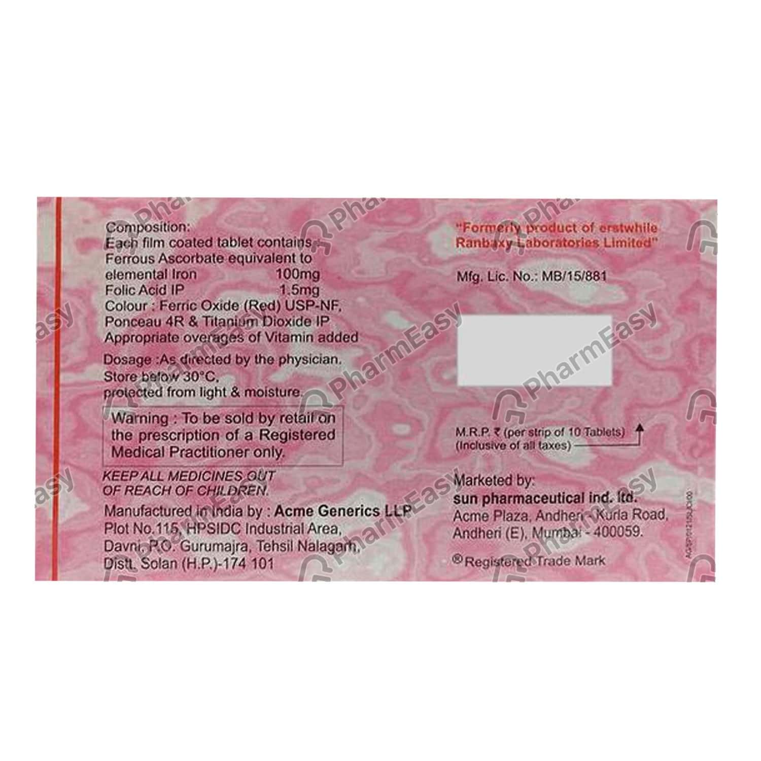 Ferimon Xt 100/1.5 Mg Tablet 10 - Uses, Side Effects, Dosage ...