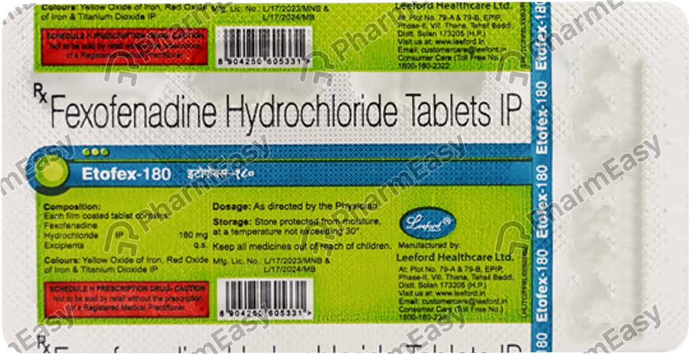Etofex 180 MG Tablet (10): Uses, Side Effects, Price & Dosage | PharmEasy