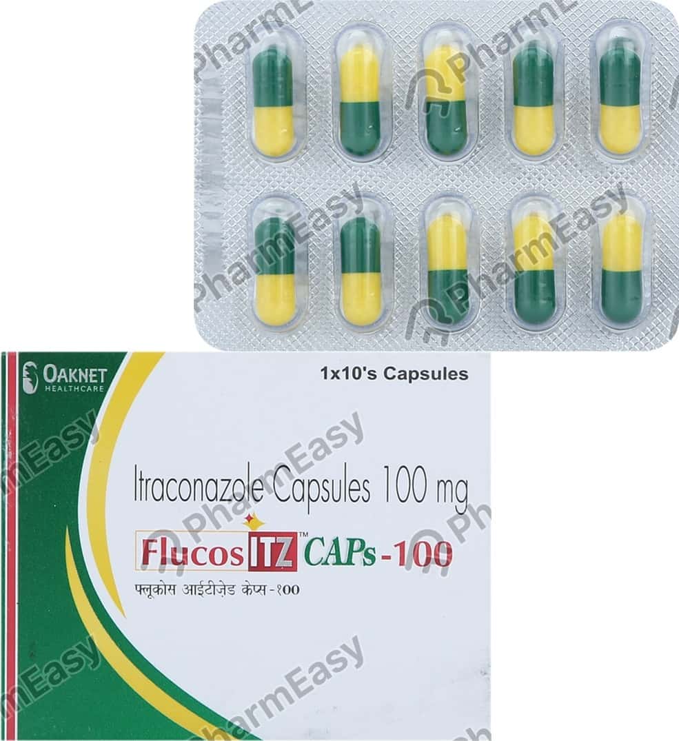 Flucos Itz 100 MG Capsule (10): Uses, Side Effects, Price & Dosage ...