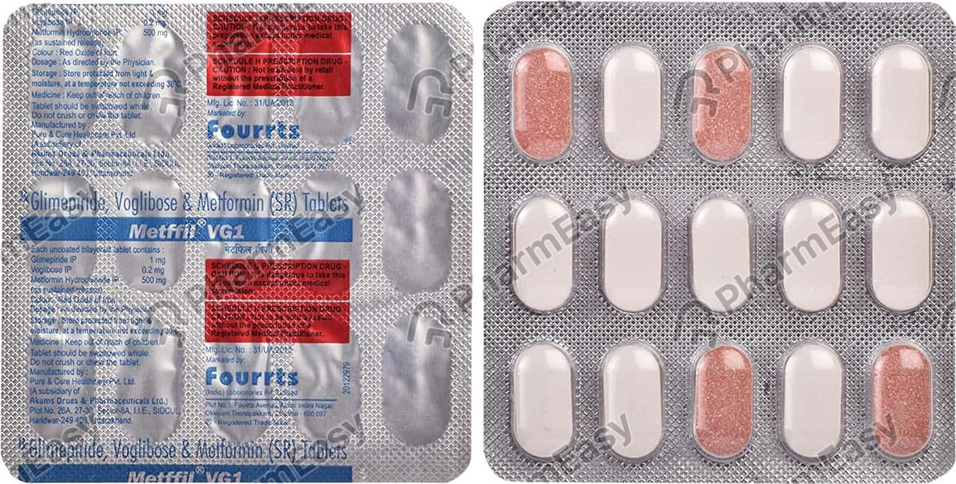 Metffil Vg1 Tablets 15'S: Uses, Side Effects, Price, Dosage ...
