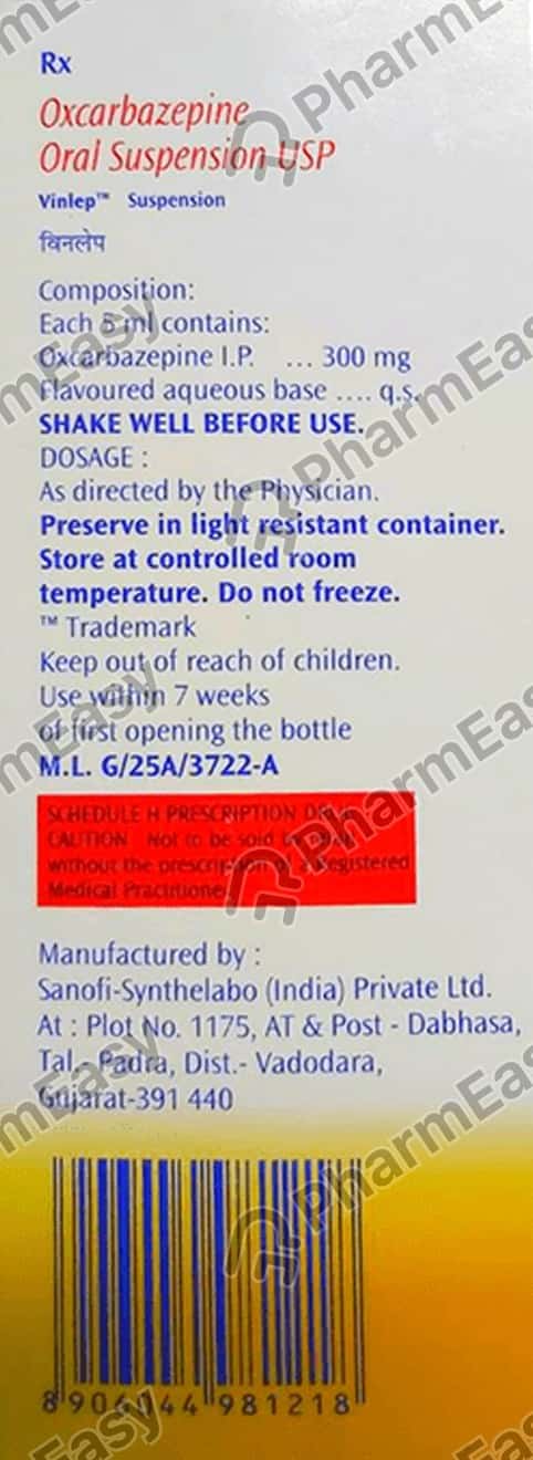 Buy Vinlep 300 MG Syrup (100) Online at Flat 15% OFF | PharmEasy