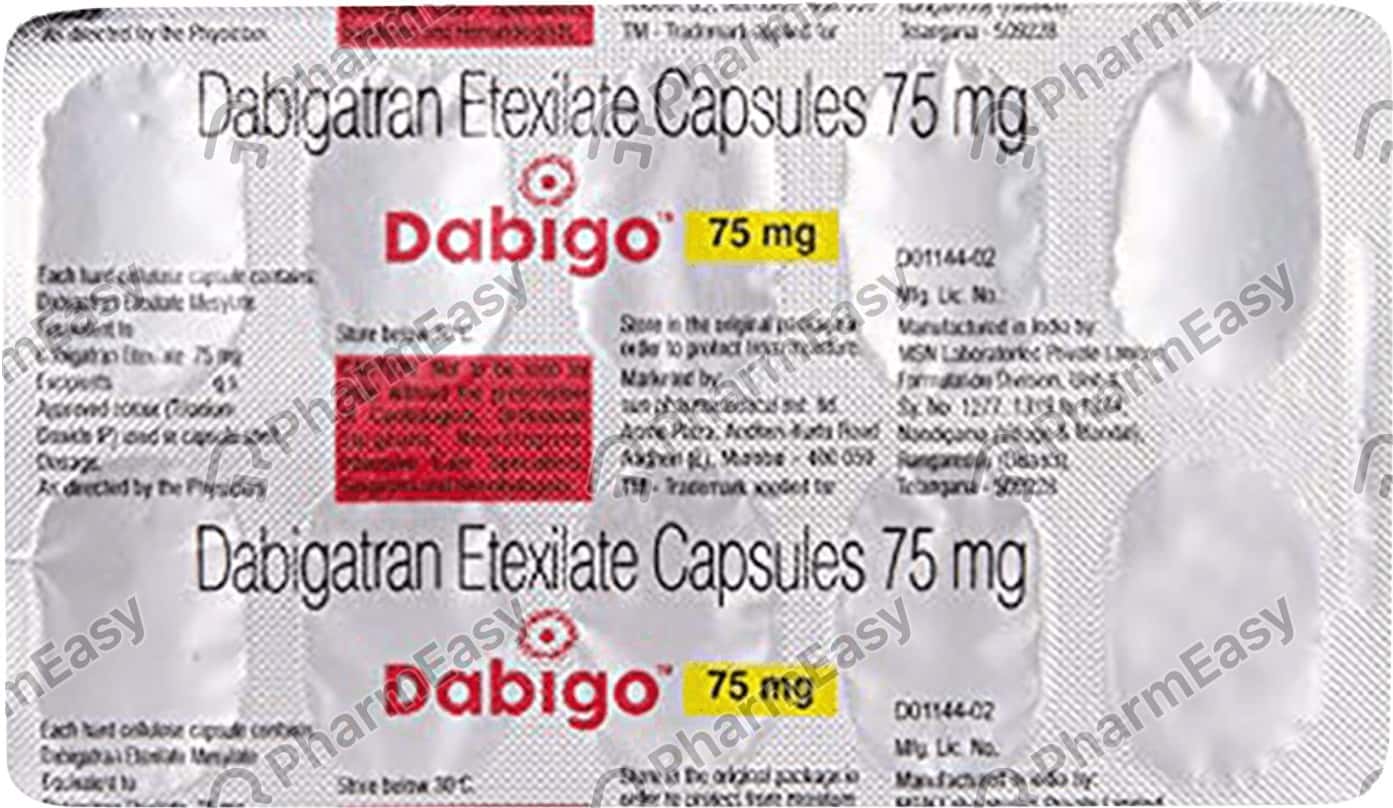 Dabigo 75 MG Capsule (10): Uses, Side Effects, Price & Dosage | PharmEasy